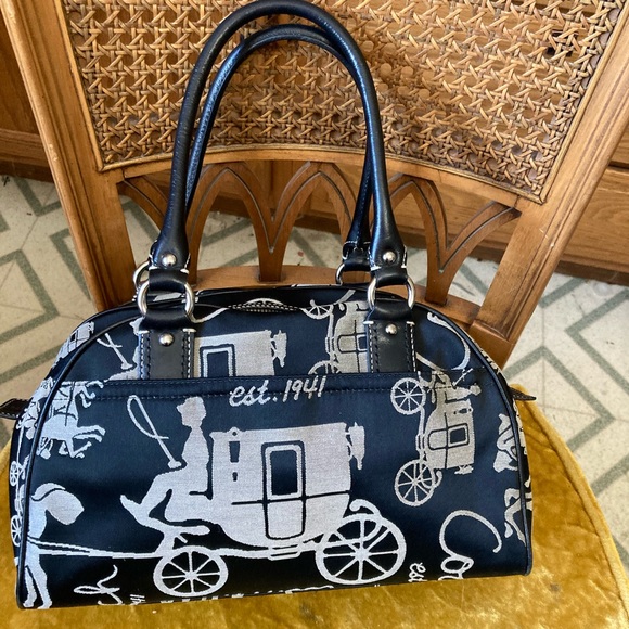 Coach | Bags | Coach Signature Horsecarriage Jacquard Satchel ...